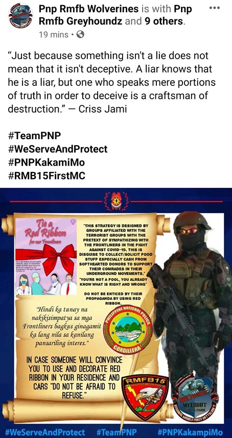 Northern Dispatch | PNP Cordillera slammed for false, malicious ...